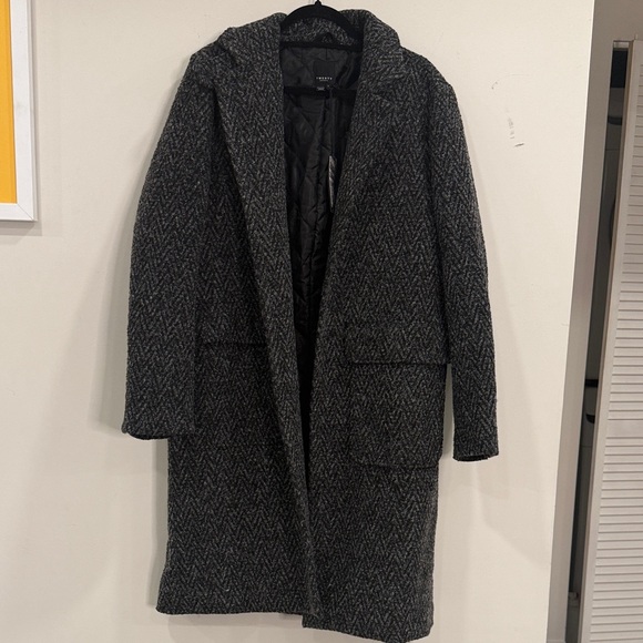 Twenty | Jackets & Coats | Twenty Black And White Herringbone Coat ...